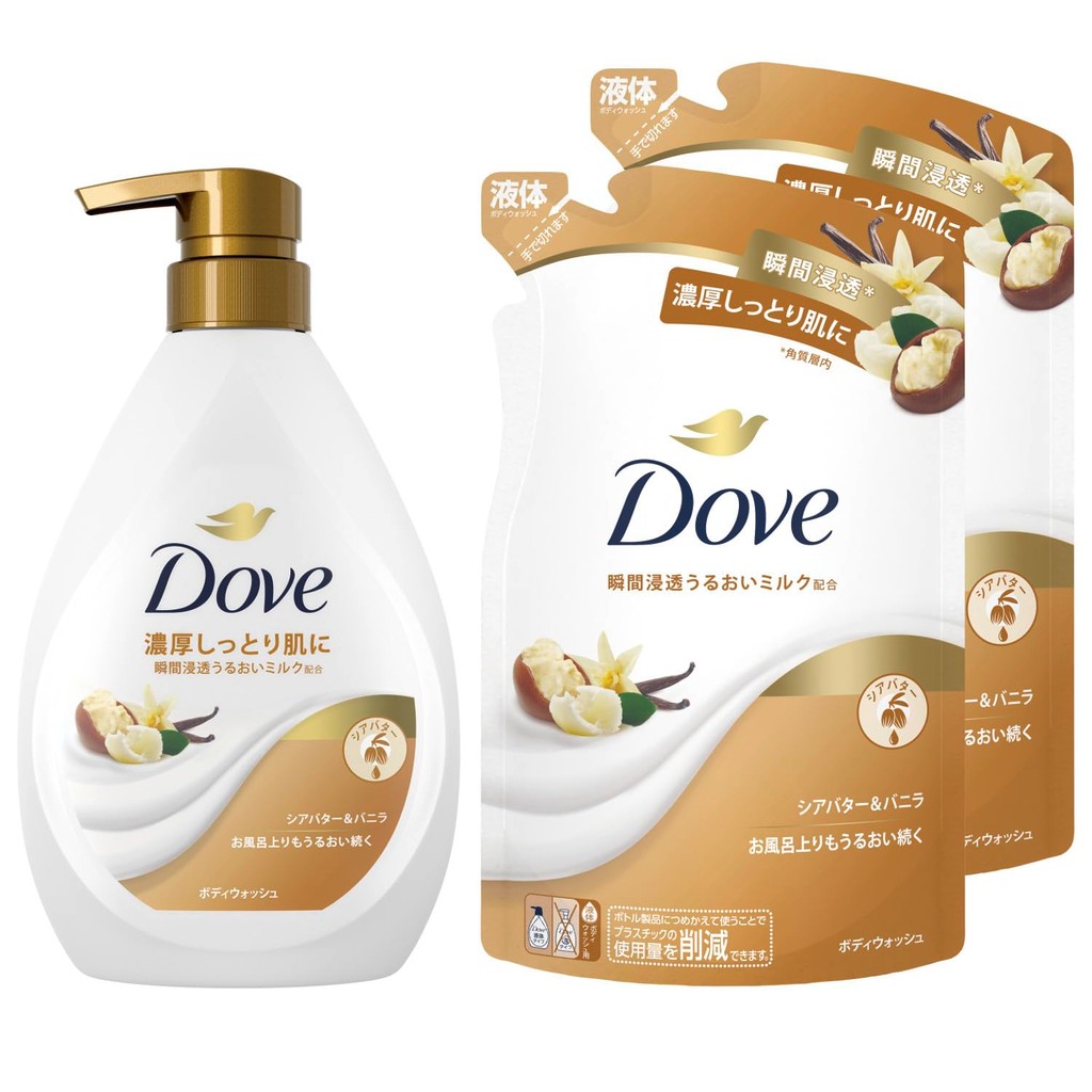 Dove Body Soap Shea Butter & Vanilla (Body Wash) Set 470g + 330g × 2 (Refill) | Shopee Philippines