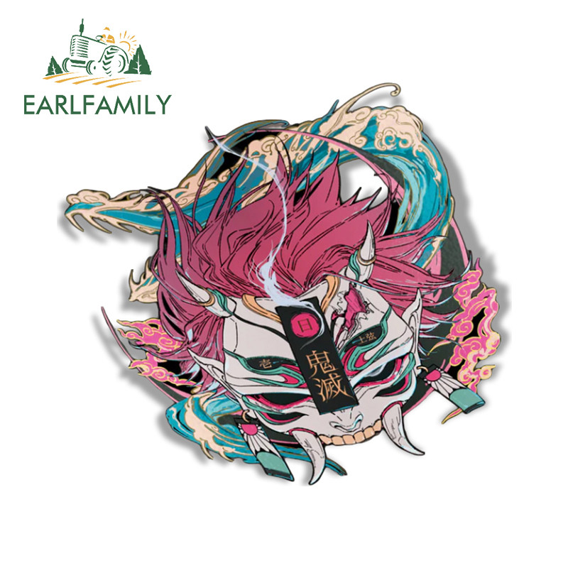EARLFAMILY 13cm x 12cm Japanese Demon Car Sticker Retro Peeker Dragon ...