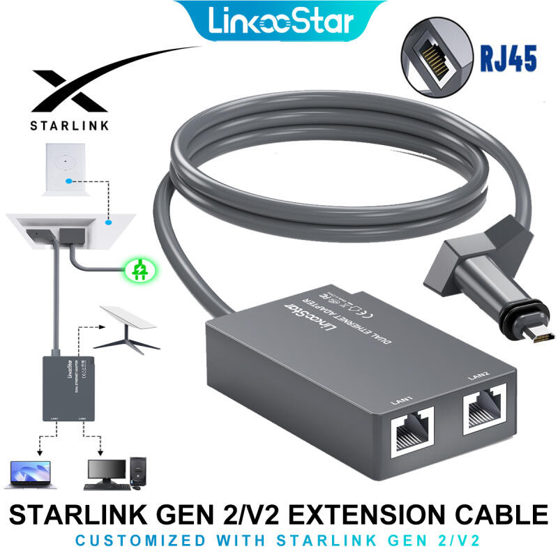 Starlink GEN2 Ethernet Adapter for Dual Port Dish Antenna Satellite ...