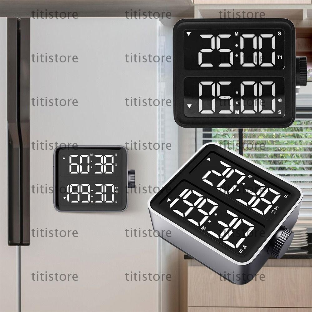 TITISTORE Pomodoro Timer, Minimal Rechargeable Visual Timer, Black Grey ...