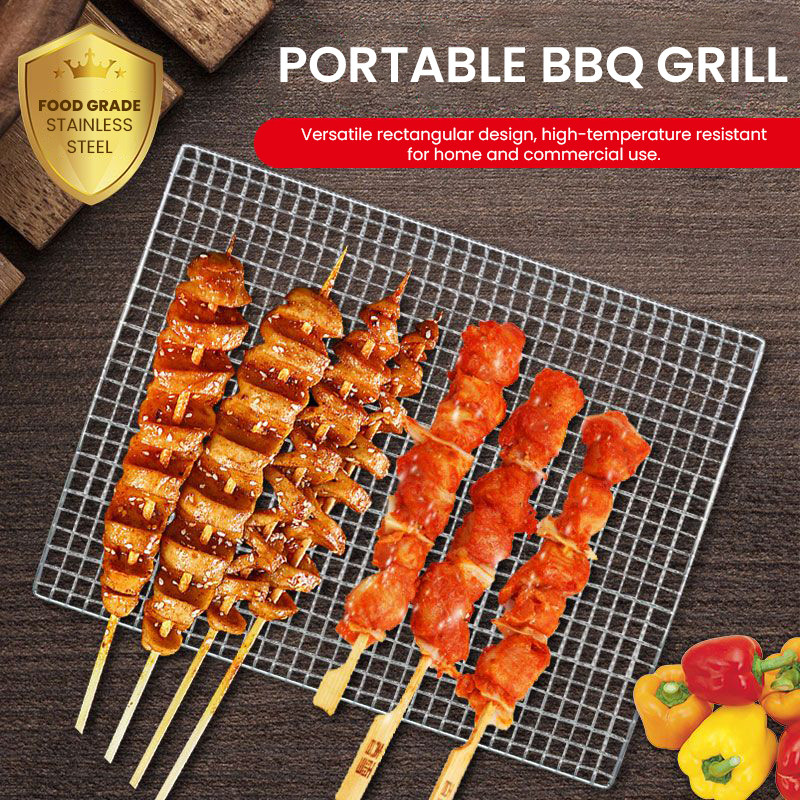 Portable BBQ Grill Stainless Steel Net Outdoor Portable BBQ Mesh Net ...