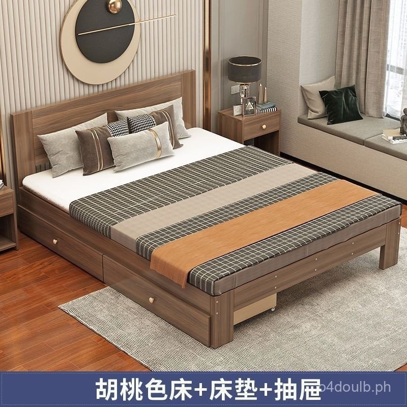 Modern Simplicity1.8M Solid Wood Bed Home Master Bedroom Double Bed1.5M ...