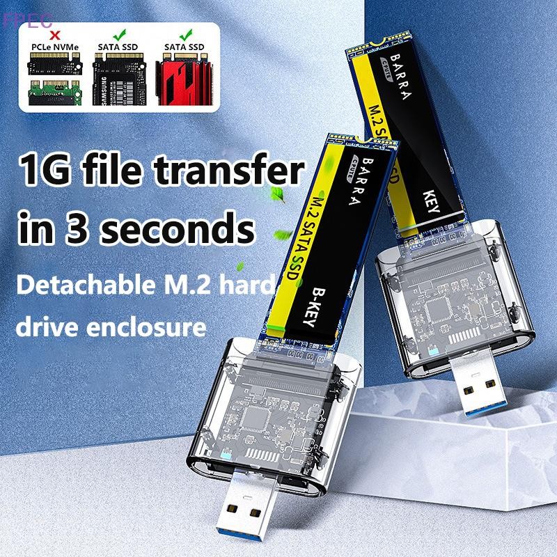 FPEC USB3.0 Gen1 5Gbps Enclosure Adapter Transparent M.2 SATA SSD Case ...