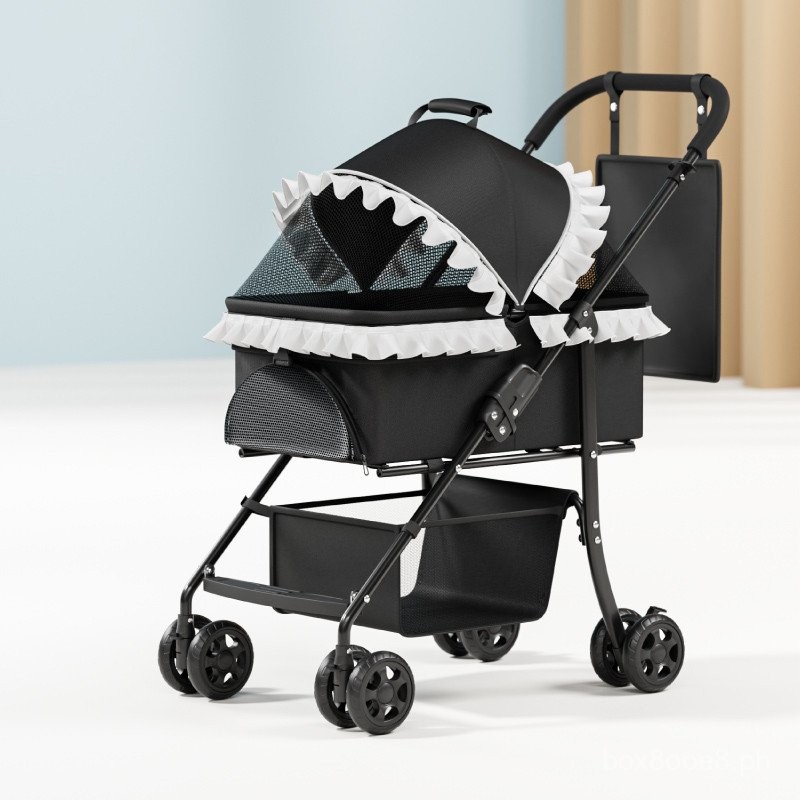 Pet Stroller Detachable Foldable Lightweight Pet Cart Cat Walking Large ...
