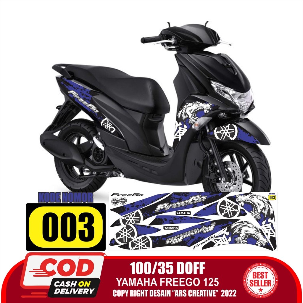 Yamaha Freego free go 125 wolf motorbike striping decal stickers, all ...