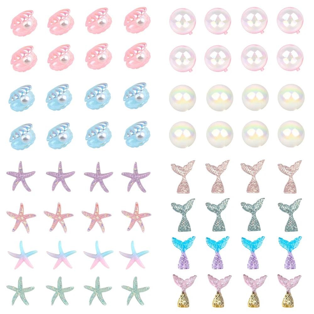 3D Mermaid Cake Toppers Crystal Shell Sea Star Cupcake Decorations DIY ...