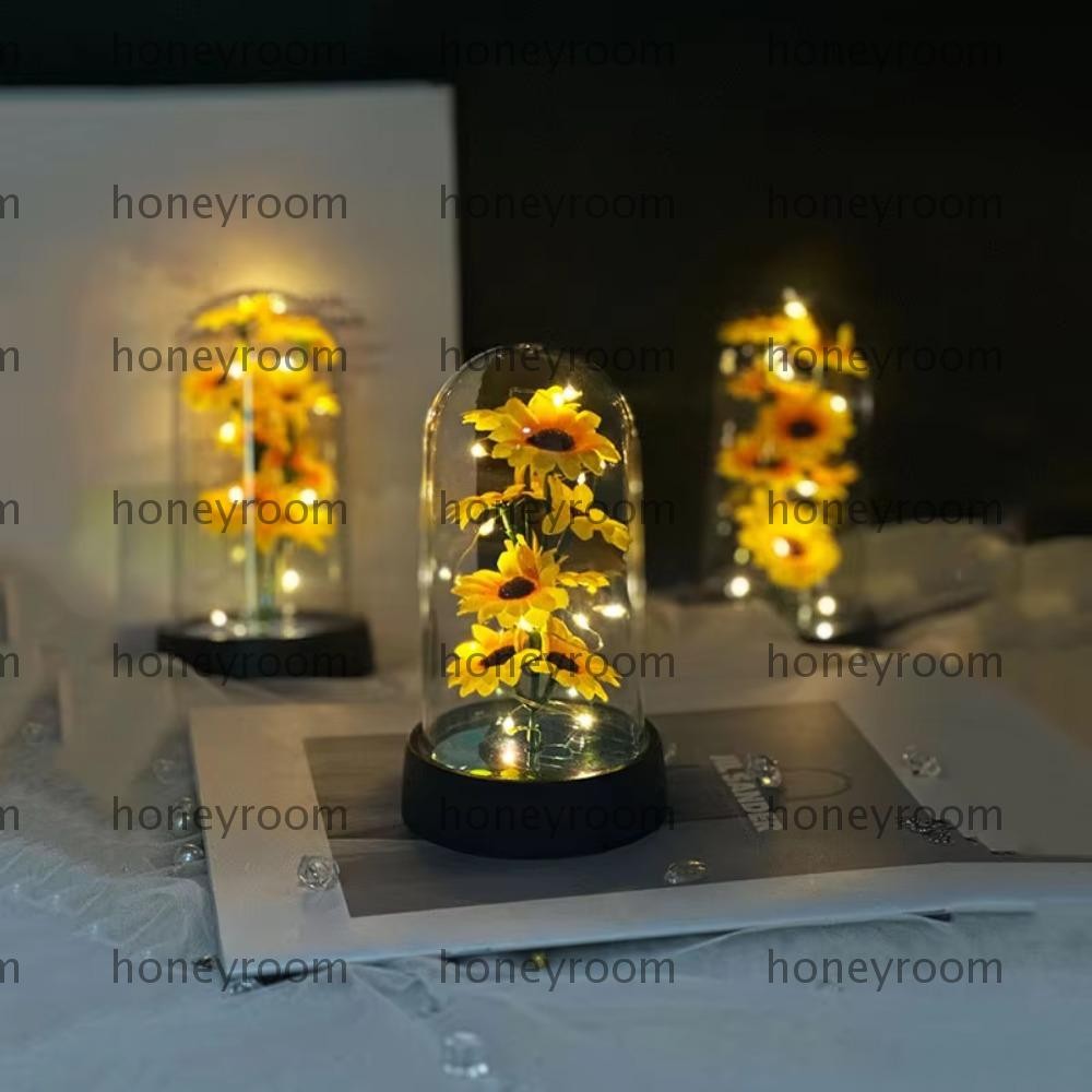 HONEYROOM Sunflower Lamp, with Led Light Strip Artificial Sunflower ...
