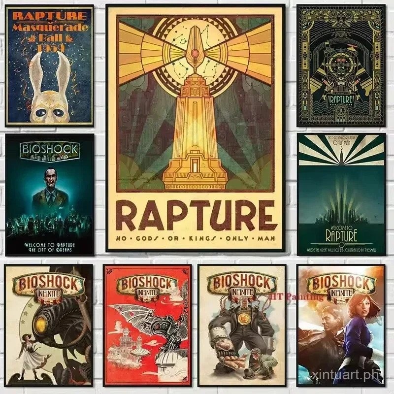 Retro Bioshock Rapture Video Game Poster and Prints Canvas Painting ...