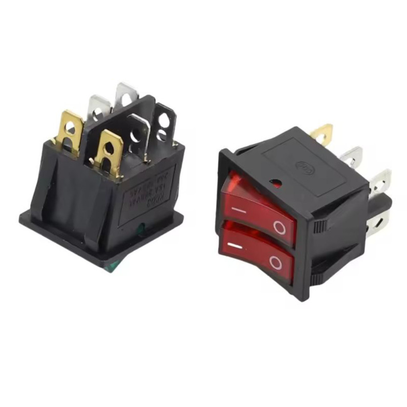 2PCS KCD8 6PIN 16A250V 20A125V Double Light Switch Rocker Switch ...