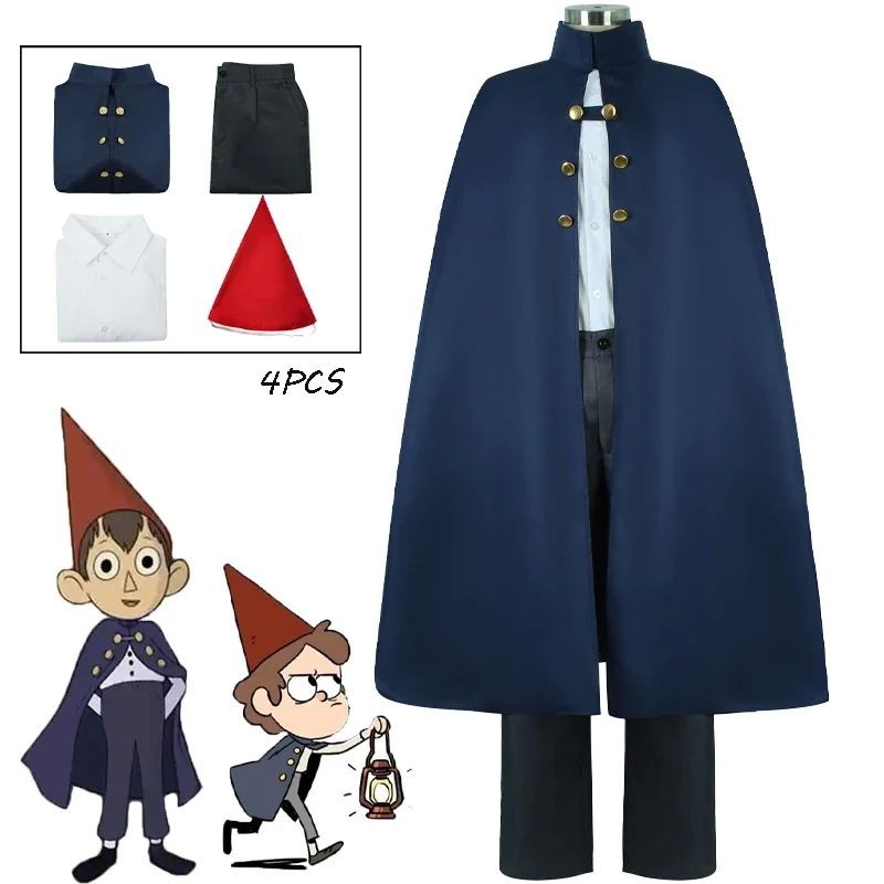 Wirt Cosplay Costume Anime Over the GardenWall Uniform Cloak Top Pants ...