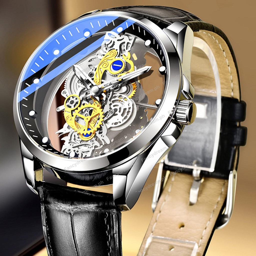 Classic Full-Size 42mm Watch Round Wrist Watch with Double-sided Hollow ...