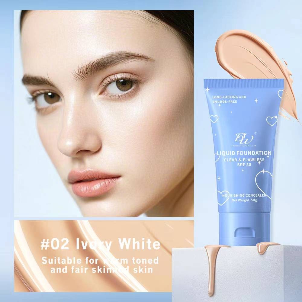 DW Clear Flawless Waterproof Matte Liquid Foundation SPF 50 Full ...