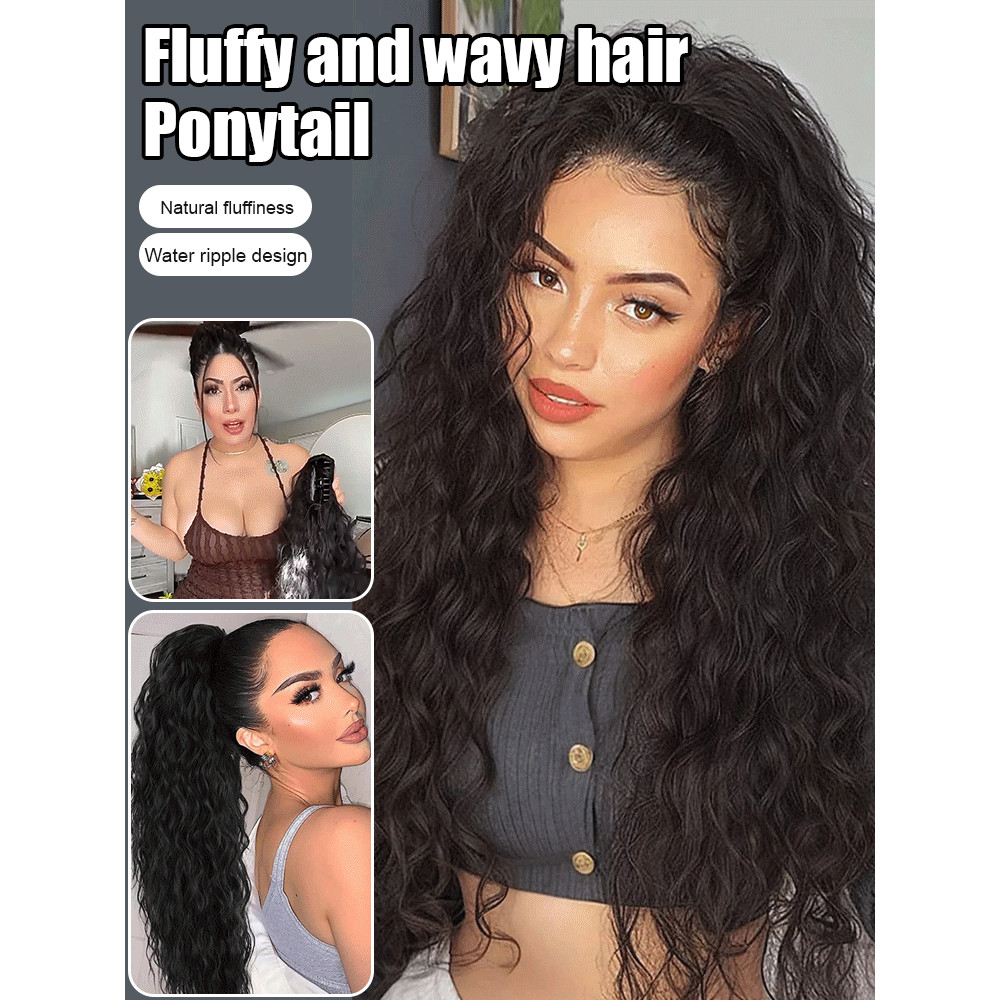 Limited discount 【Realistic ponytail/Natural fluffy】Wavy clip-on ...