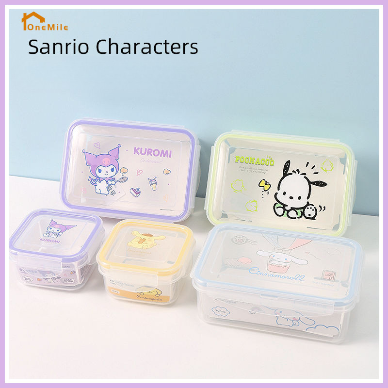 Sanrio Bento Box Four-Side Buckle Plastic Bento Box Sealed Lunch Box ...
