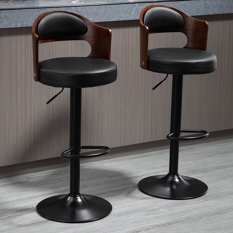 Solid Wood Bar Stool Modern Minimalist Bar Chair Lifting Rotating Home ...