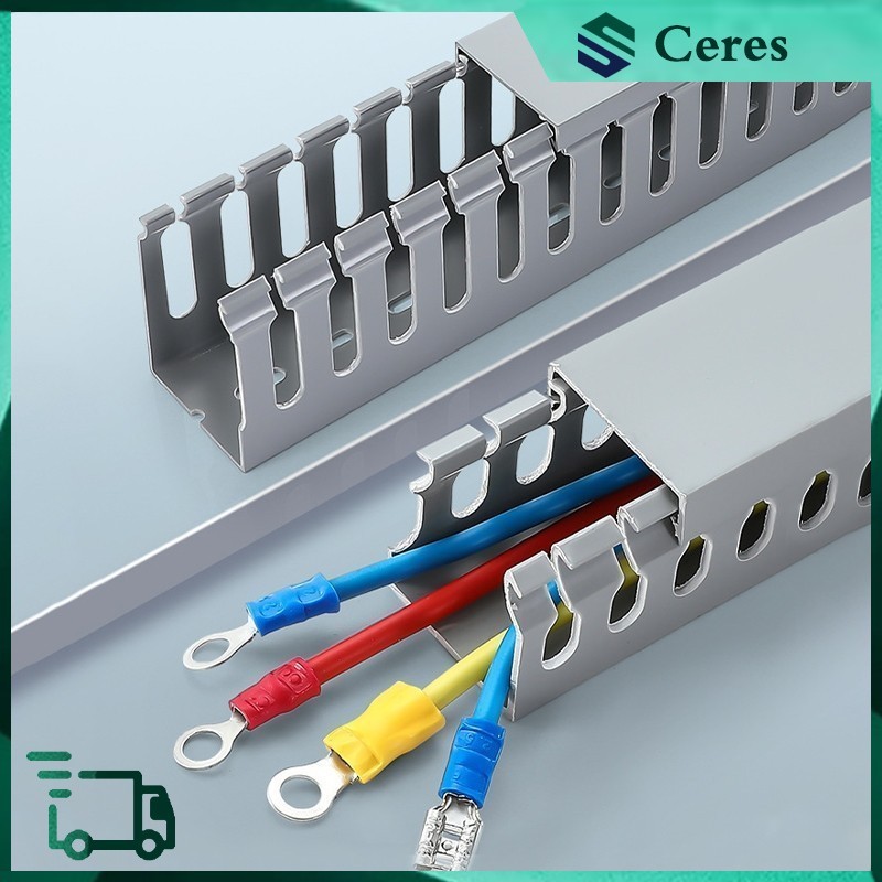 1m Pvc Cable Organizer Open Slot Cable Raceway With Cover Cable ...
