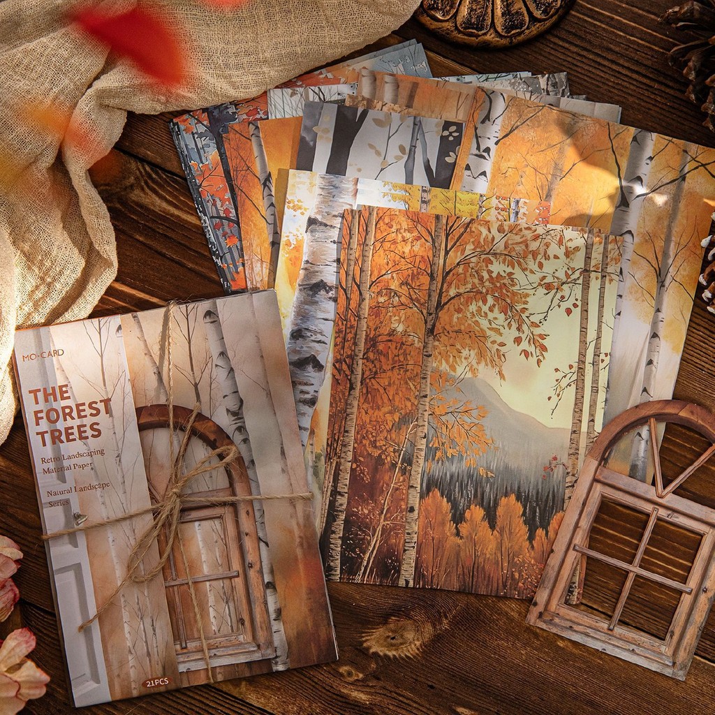Retro background scenery material paper, natural landscape series ...
