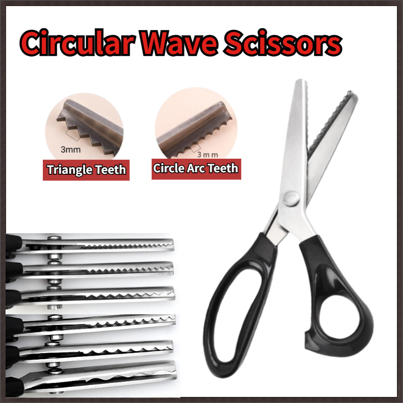 Circular Wave Scissors Triangle Teeth Serration Seamstress Scissors ...