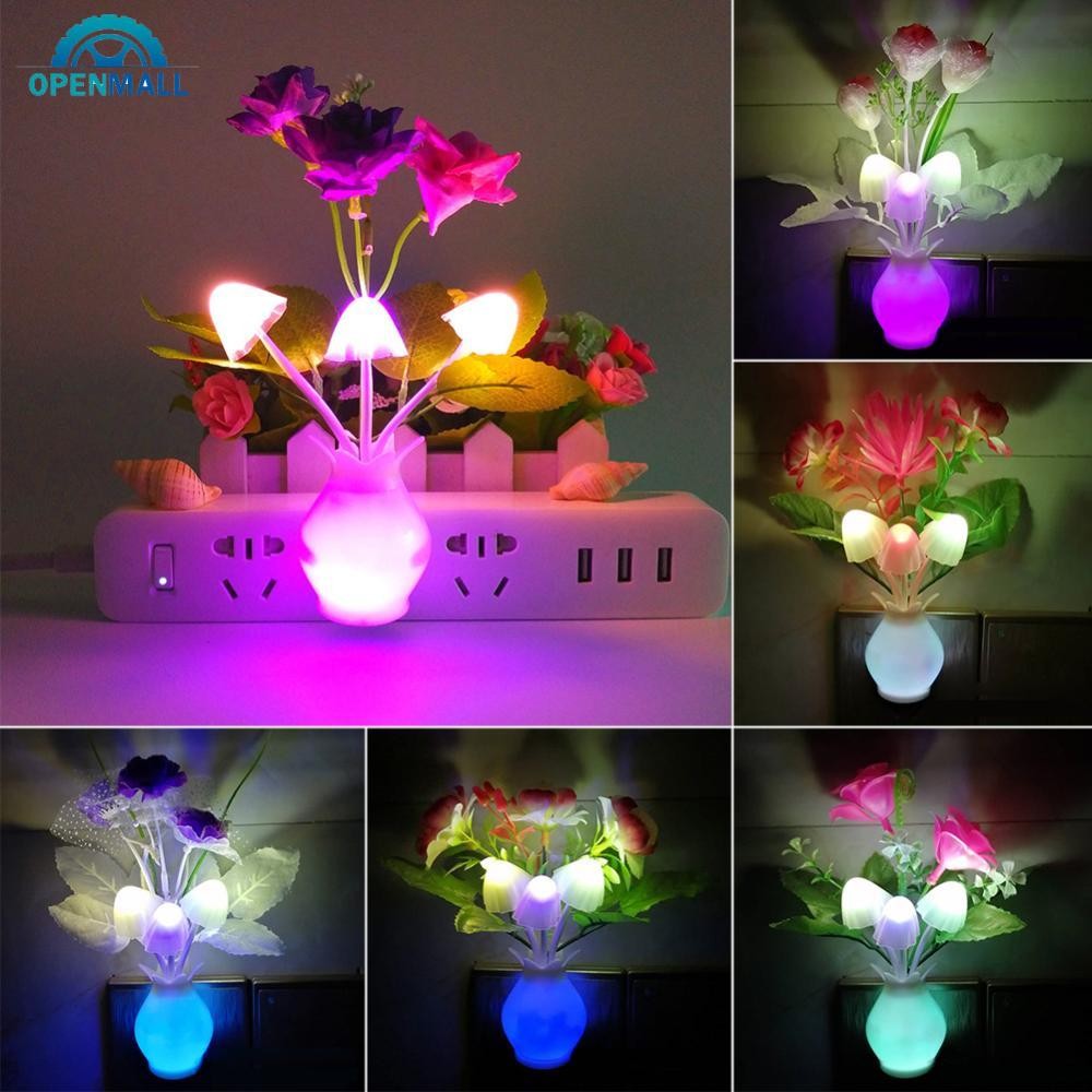 OPENMALL Rose Flower Led Night Light With Sensor Plug-in Auto Switch ...