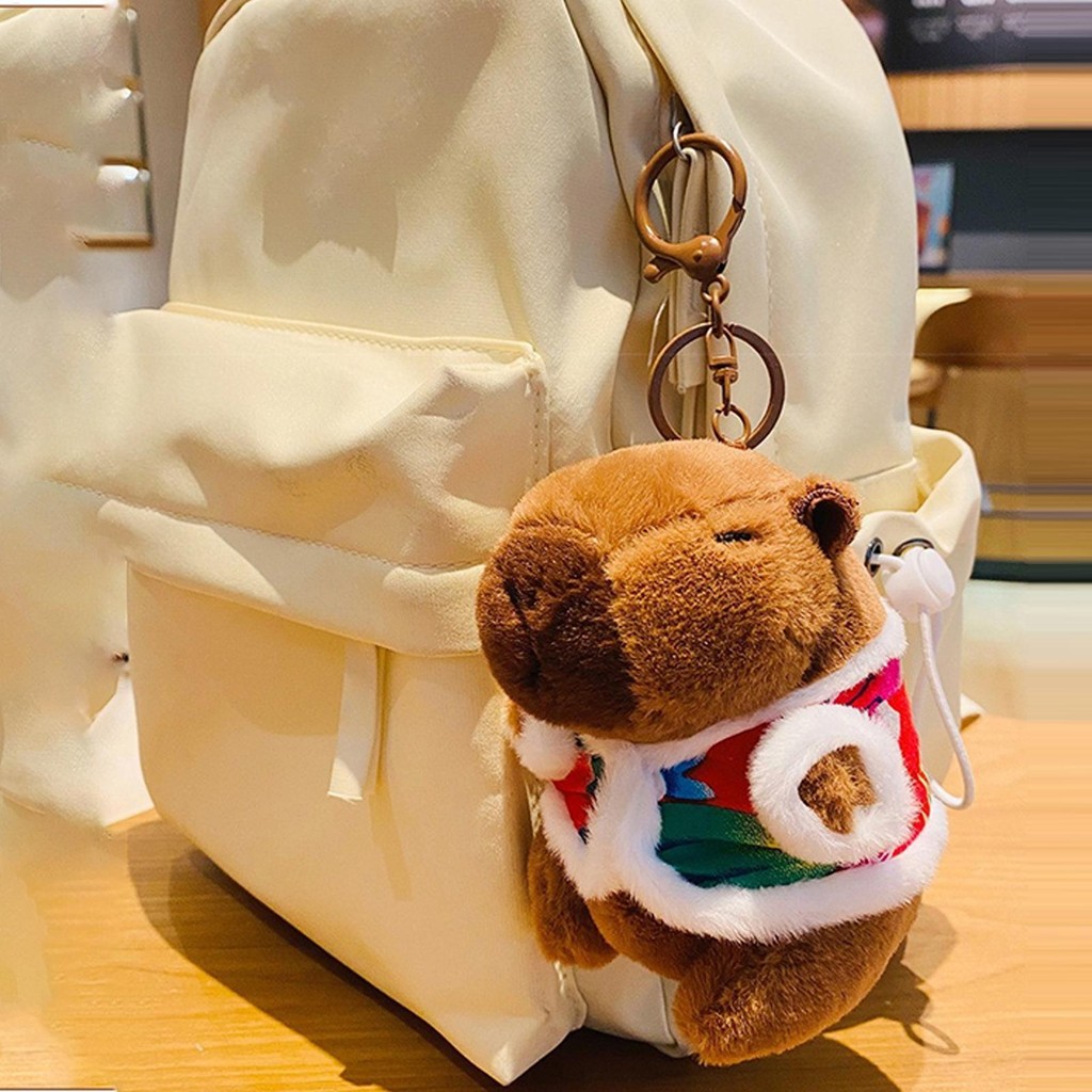Soft Capybara Keychains Cute Capybara Plush Animal Key Chain Tote Bag ...