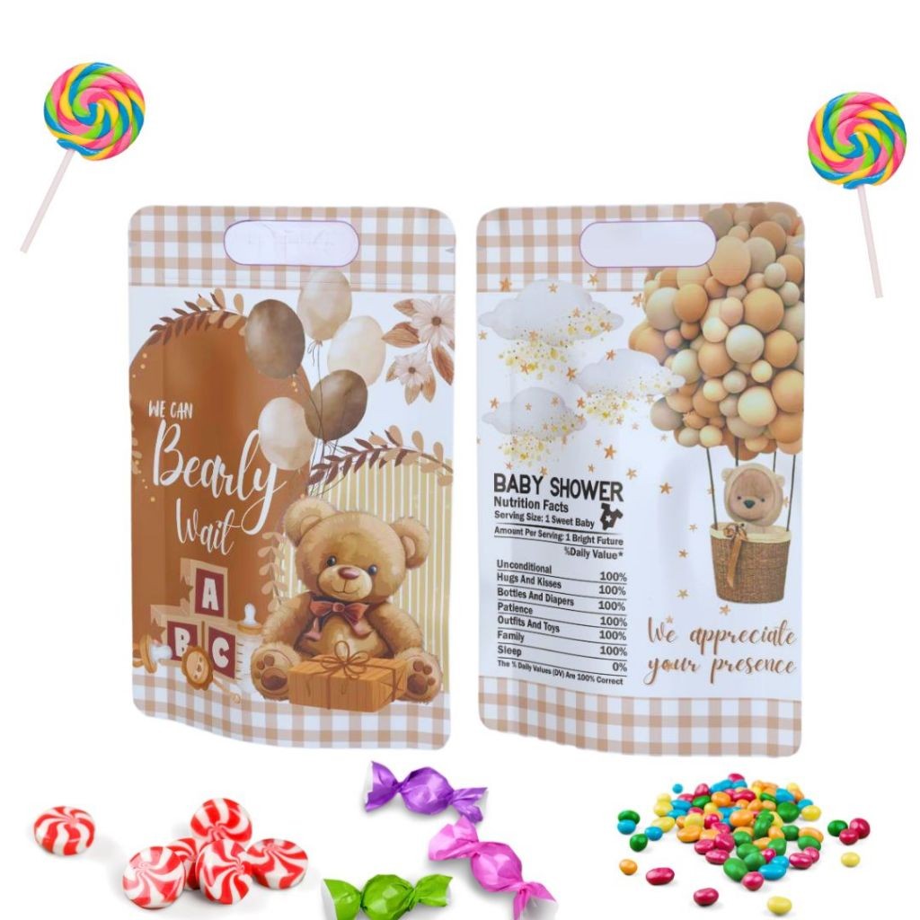10pcs Teddy Bear Theme Boho Candy Lootbag Candybag Food Packaging ...