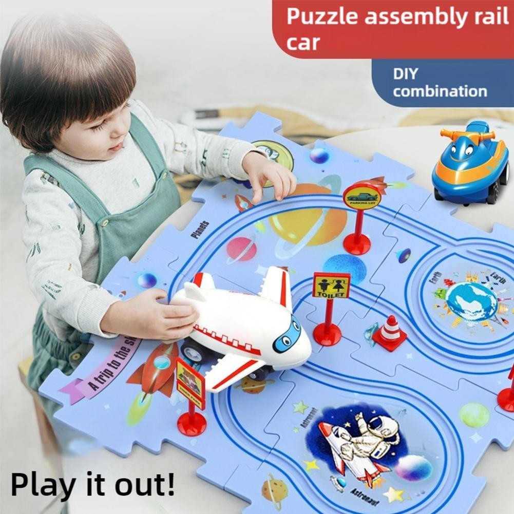 Children Educational Puzzle Track Car Play Set 2025 Set Assembling Car ...