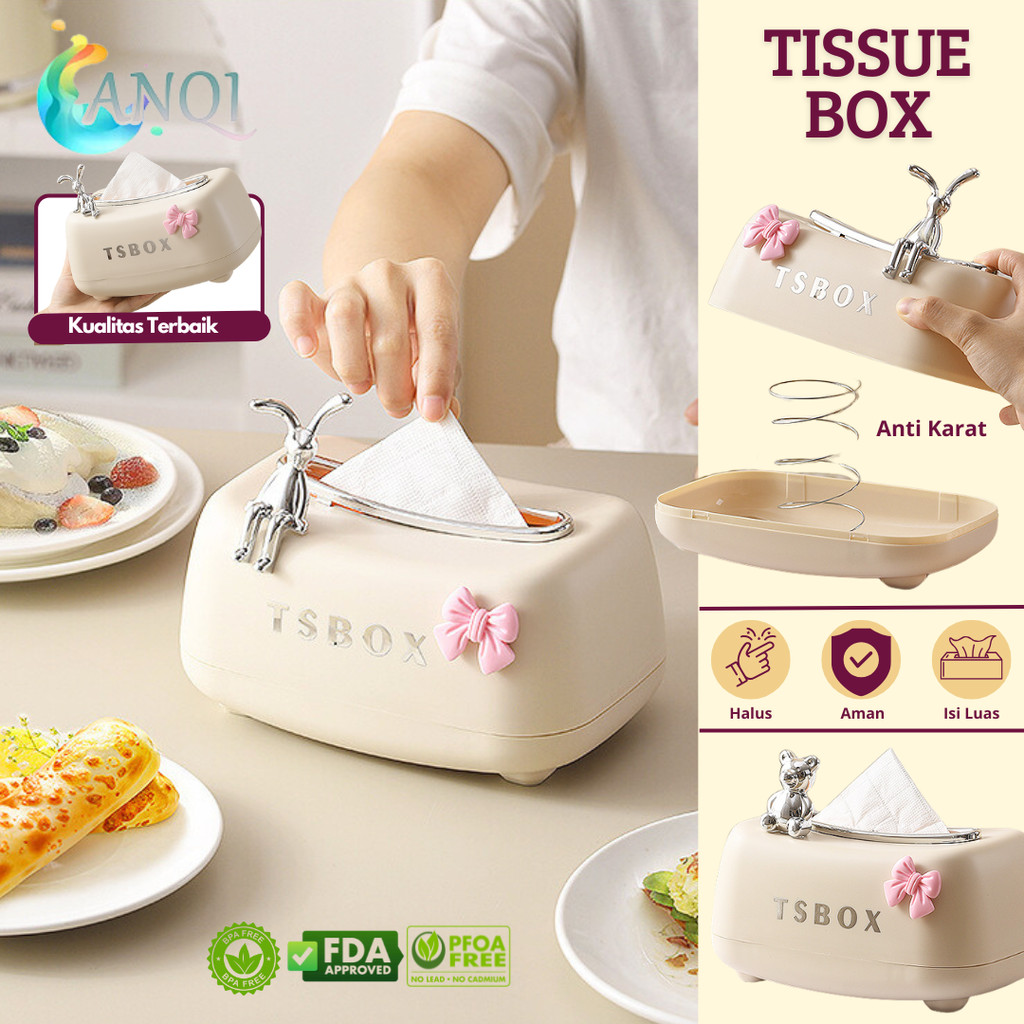Anqi SHOP Premium Bear or Rabbit Tissue Box Aesthetic Tissue Box ...