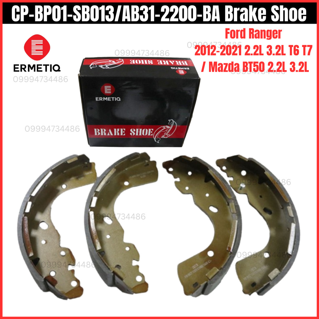 CP-BP01-SB013/AB31-2200-BA Brake Shoe Ford Ranger 2012-2021 2.2L 3.2L T6 T7 / Mazda BT50 2.2L 3 ...