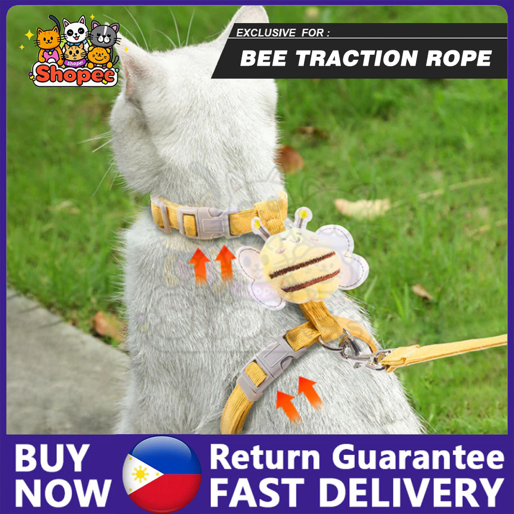 Cute Bee Adjustable Pets Cat Dog Harness & Leash Set | Shopee Philippines