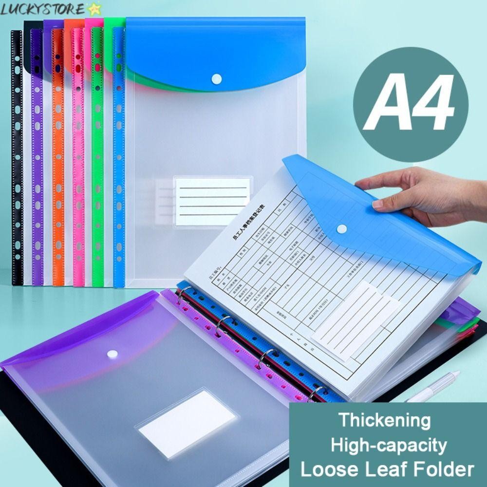 LUCKY 6 pcs Binder Folders, Plastic A4 Binder Pocket, Envelopes 6 ...
