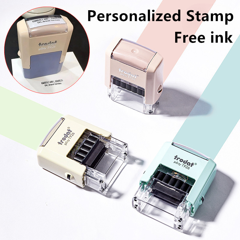 (25 Letters Per Line) TRODAT T926 Personalized Self Inking Stamp Customized Stamp NO Signature ...