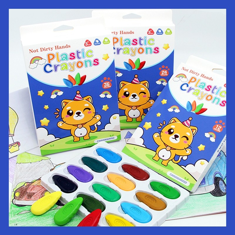 12/24/36 Color Non-toxic Washable Children Crayon Water Drop Shape No ...