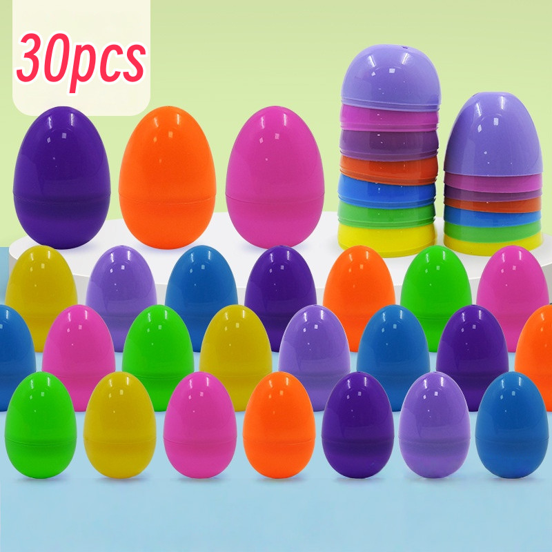 30pcs Colorful Fillable Plastic Easter Eggs - Assorted Colors Empty ...
