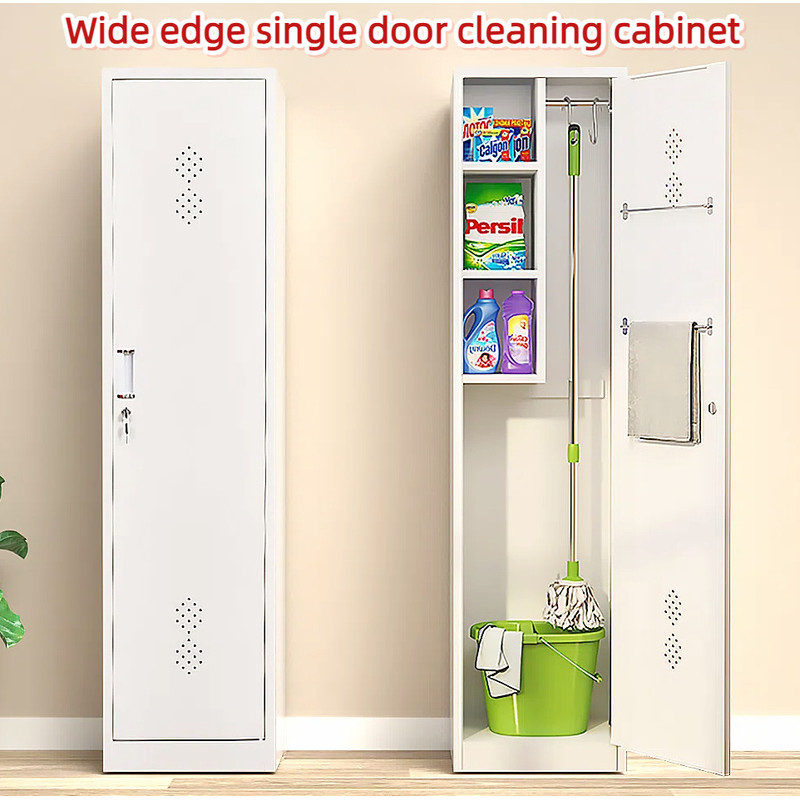 Single door stainless steel cleaning tool cabinet, steel sanitary ...