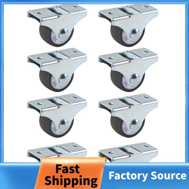 8PCS TPE Caster Wheels Duty Fixed Casters with Rigid Non-Swivel Base ...