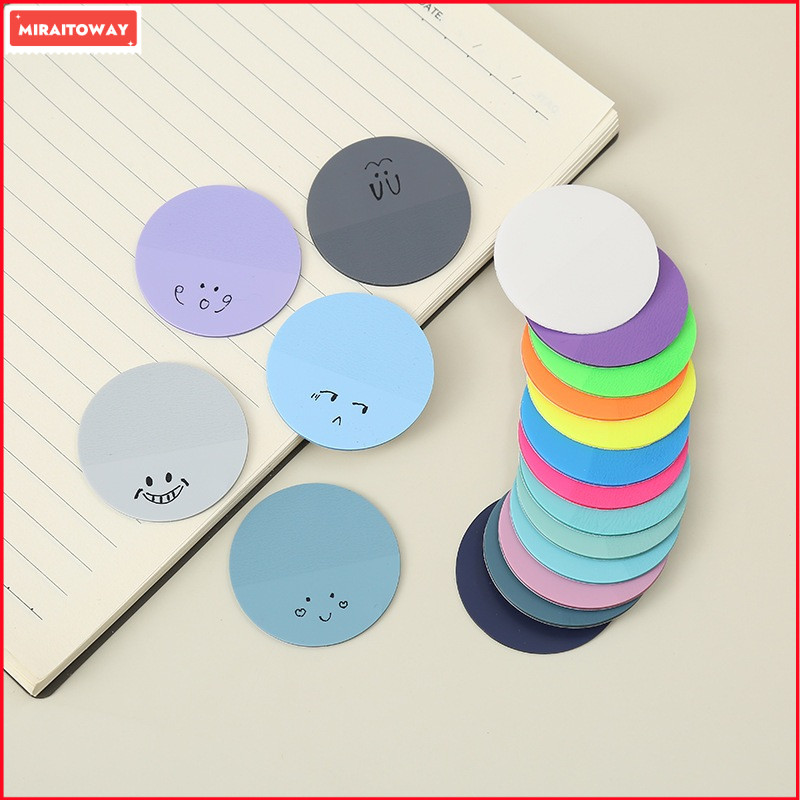 【⚡MT】Morandi Circular Sticky Note PET Semi-transparent Note Pad Ins ...