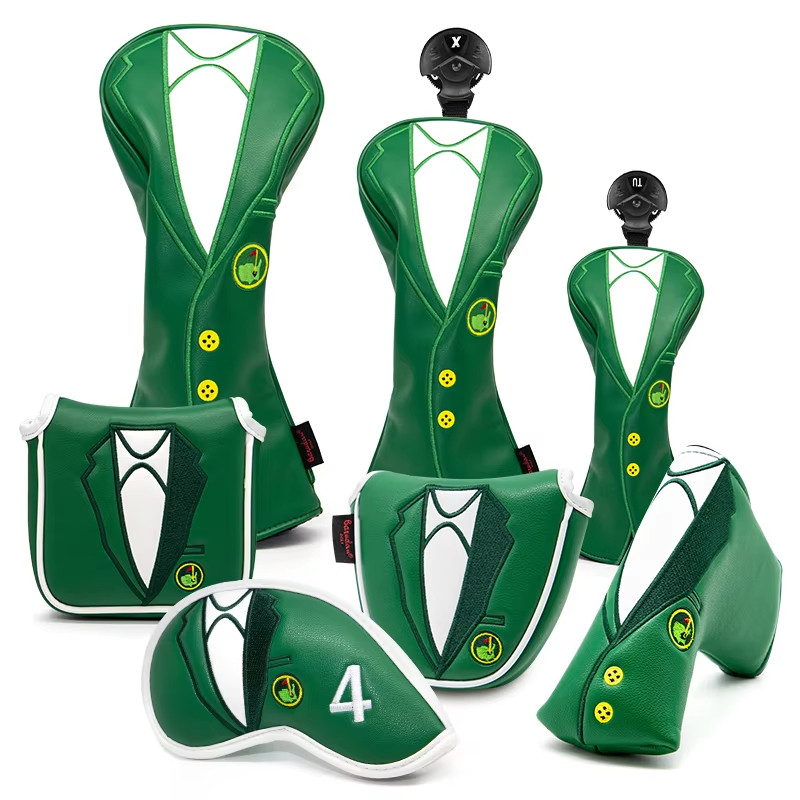 Green Jacket Golf Club Headcovers for Driver Fairway Hybrid Wood Head ...