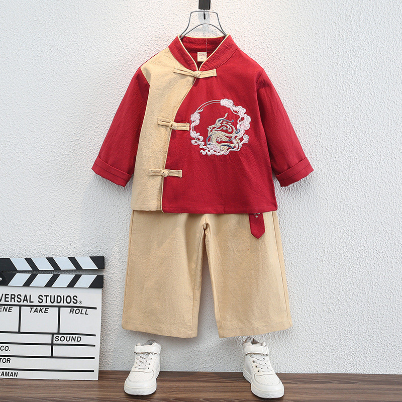 Boys Hanfu New Product Long-Sleeved Xiaoyaolong Tang Suit Antique ...