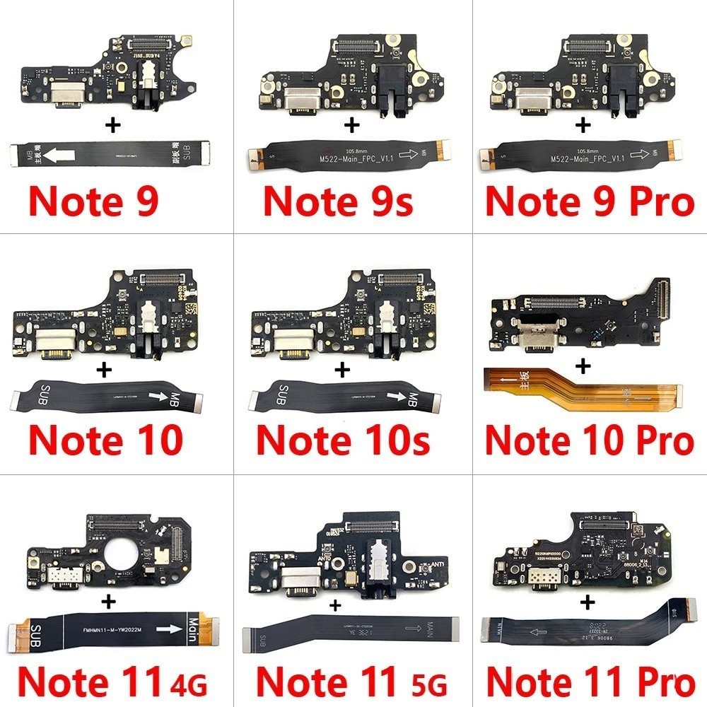 For Xiaomi Redmi Note 7 8 8T 9 9s 10 10s 11 12 Pro Plus 4G 5G USB Charger Charging Dock Port ...