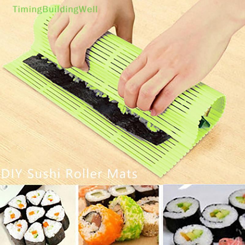 TBPH GREEN DIY Silicone Sushi Roller Mats Reusable Sushi Rice Roll Mold ...