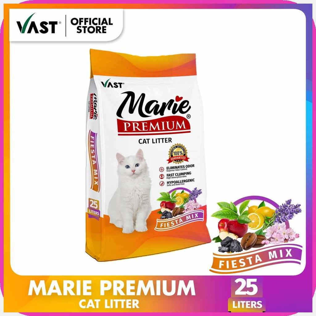 MARIE*sI^PREMIUM$T/CAT$G/LITTER$j/-$BU/FIESTA$oH/MIX$Er/25L | Shopee ...