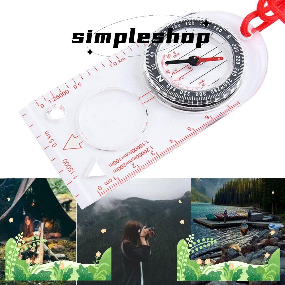 SIMPLE Ruler Compass, Acrylic Portable Orienteering Navigation, High ...