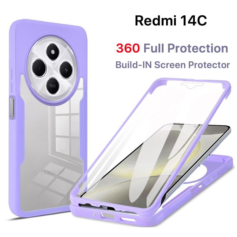 [2 IN 1] Redmi 14C Case Redmi 13 13C 4G 5G Built-in Screen Protector ...