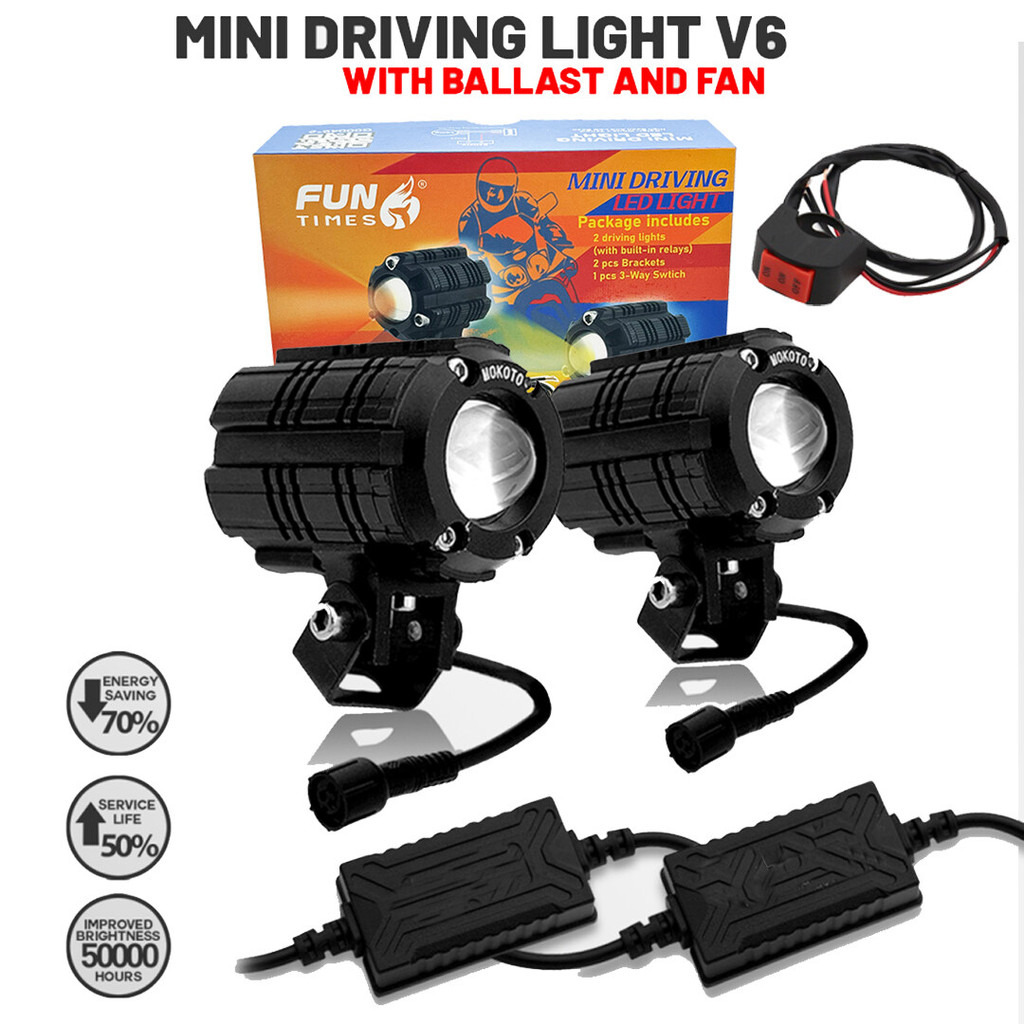 MINI DRIVING LIGHT V6 TRI-COLOR WATERPROOF MDL HIGH AND LOW BEAM 30W ...