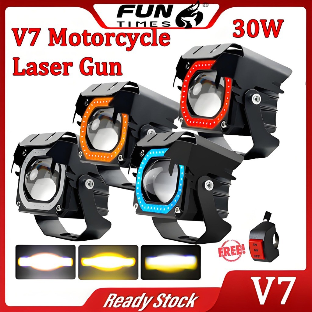 FUNTIMES V7 Laser Gun Motorcycle Mini Light High/Low Dual Color ...