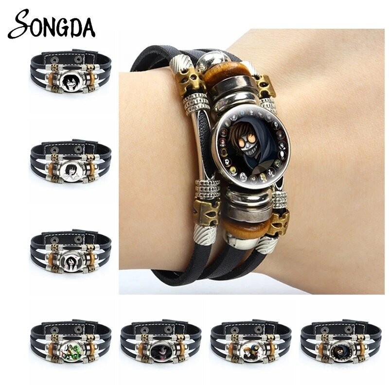 54v Jeff and Jane The Killer Leather Bracelets Creepypasta Creepy Pasta ...