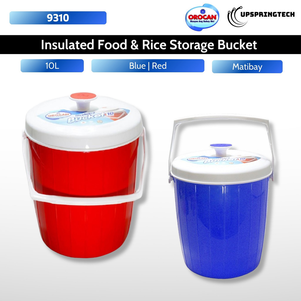 Orocan Insulated Food & Rice Storage Bucket 10L | Heavy-Duty Food Grade ...