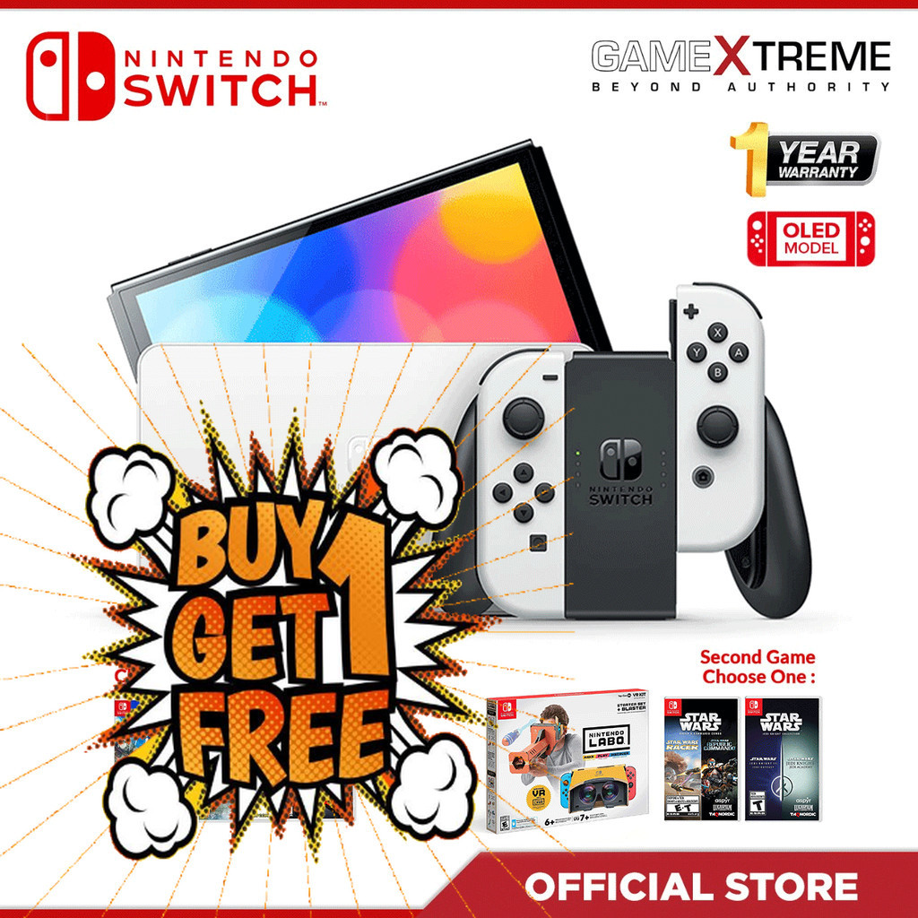 Nintendo Switch - OLED Model [Asian] (White) with 2 Games | Shopee ...