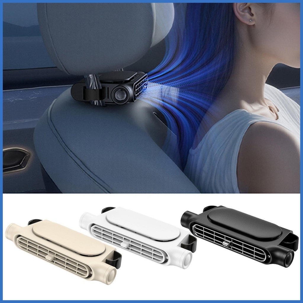 Backseat Fan Cooling Car Fan Angle Adjustable Portable Ventilation Cooler with 3000mAh ...
