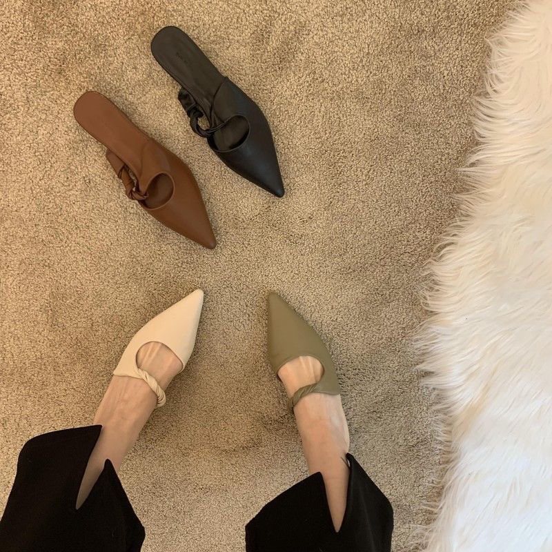 Half Shoes For Women Ladies Sandals Closed Toe Korean Sandals For Women ...
